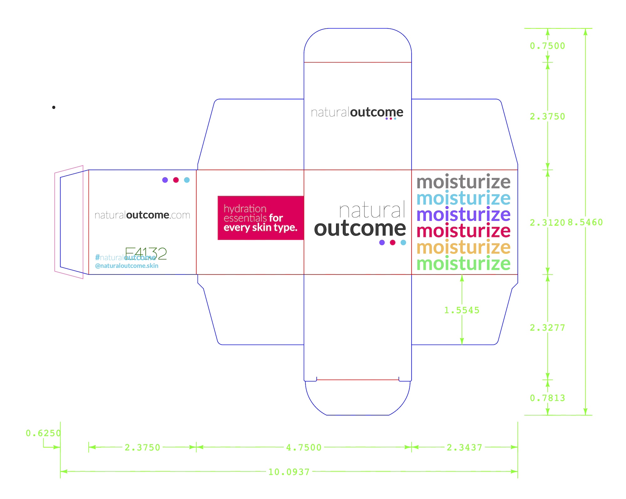 Natural Outcome Moisturizer Box Design - Seaweed Studio